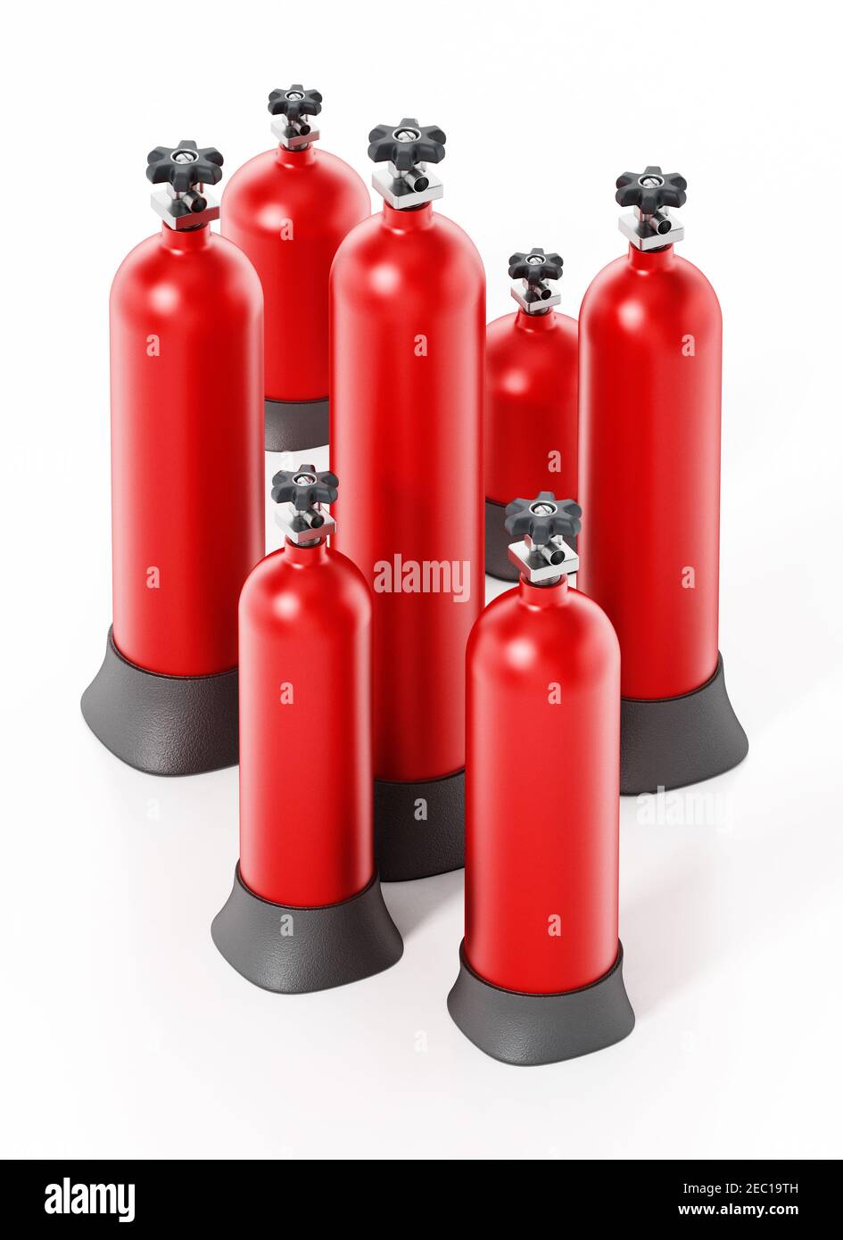 Red oxygen tube isolated on white background. 3D illustration Stock ...