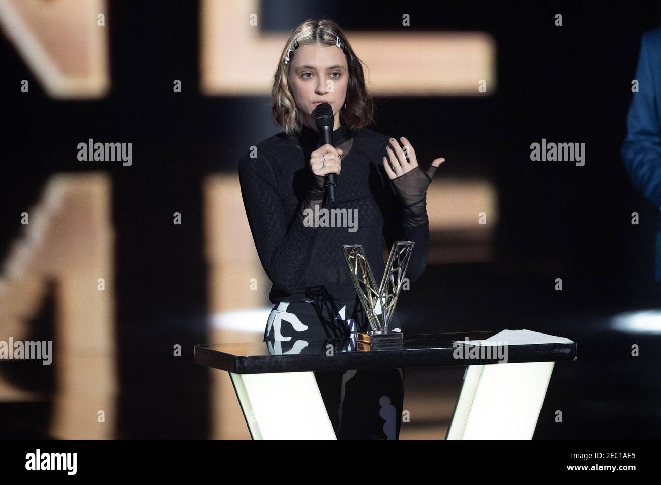 Pomme receives the best female artist of the year award during the 36th ...