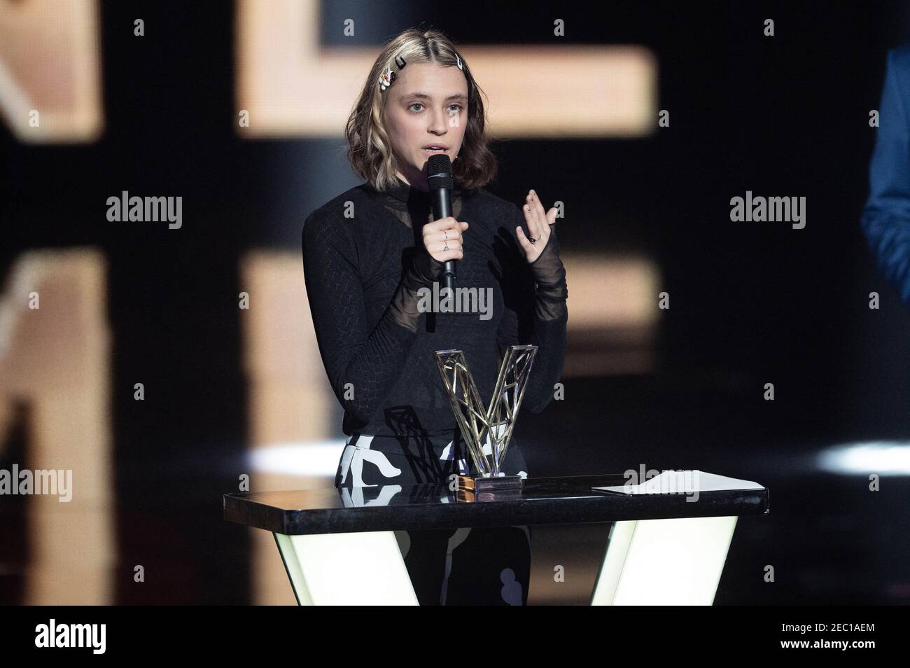 Pomme receives the best female artist of the year award during the 36th ...
