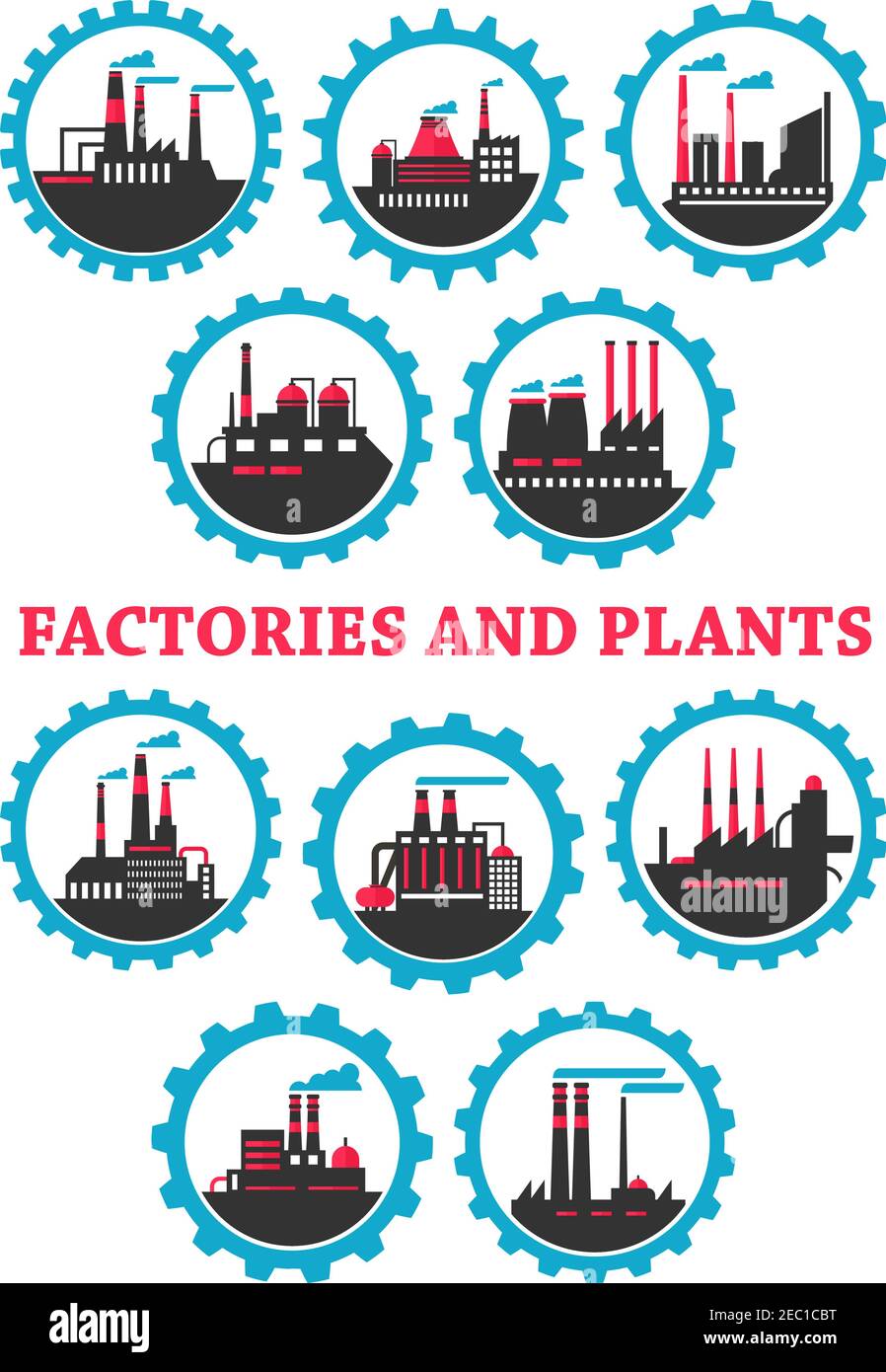 Electricity factory industrial plants Stock Vector Images - Alamy