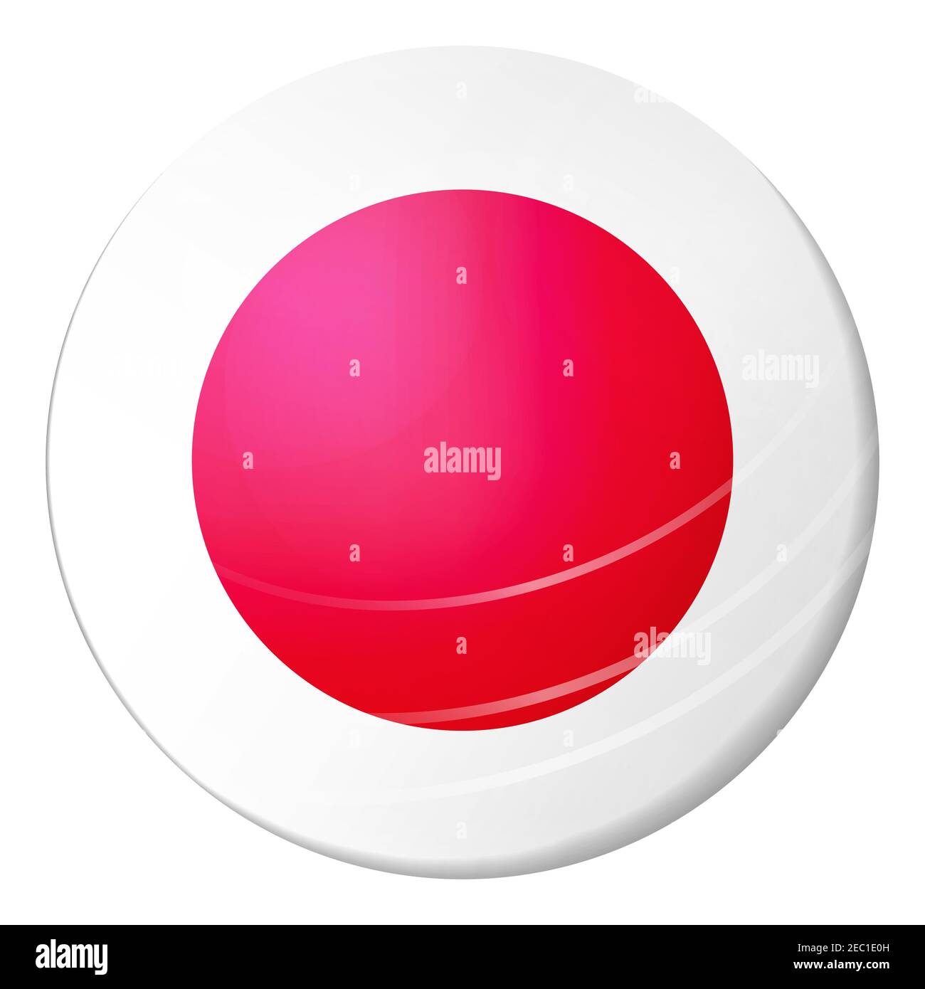 Glass light ball with flag of Japan. Round sphere, template icon ...