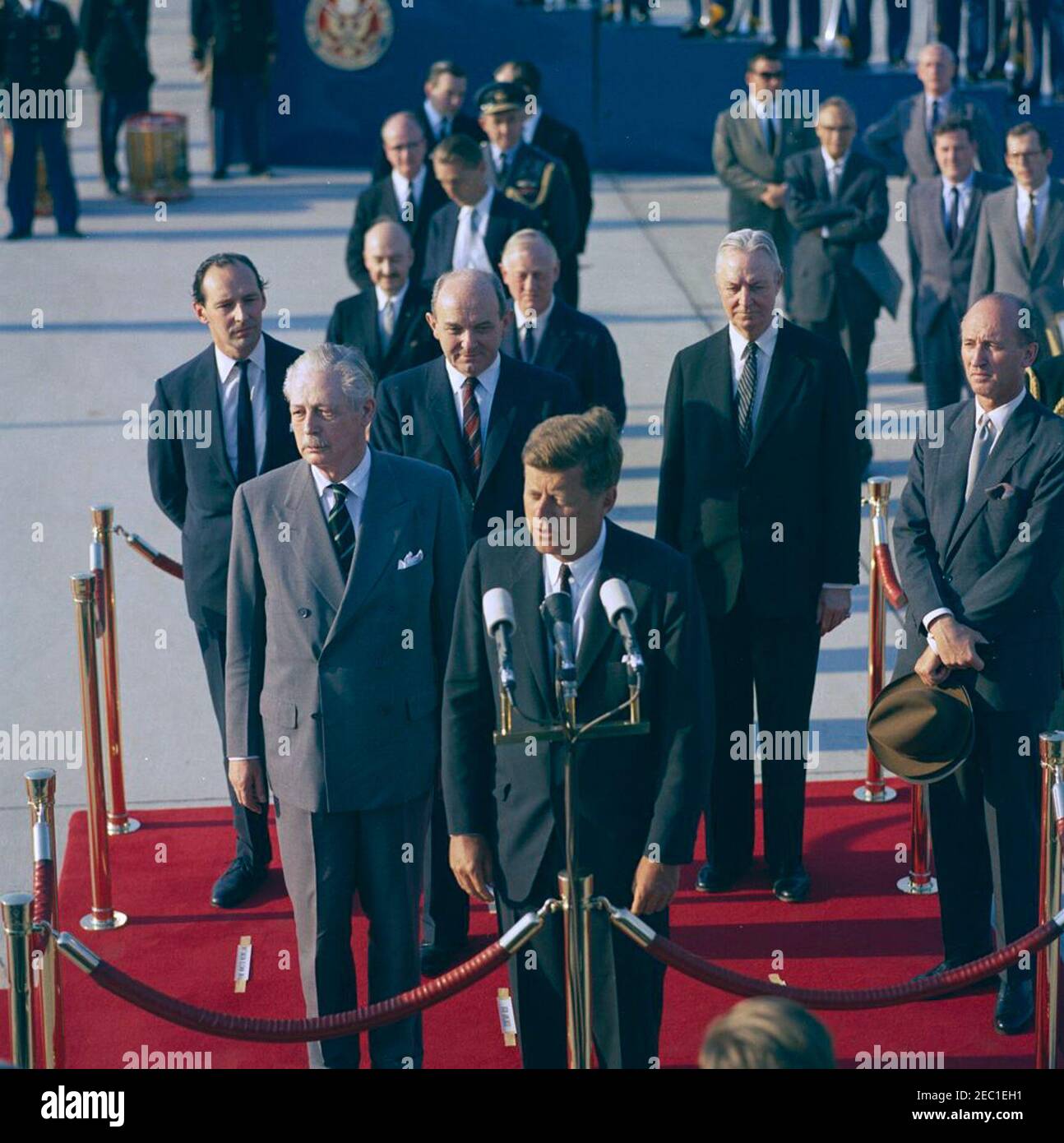 Arrival ceremonies for Harold Macmillan, Prime Minister of Great ...