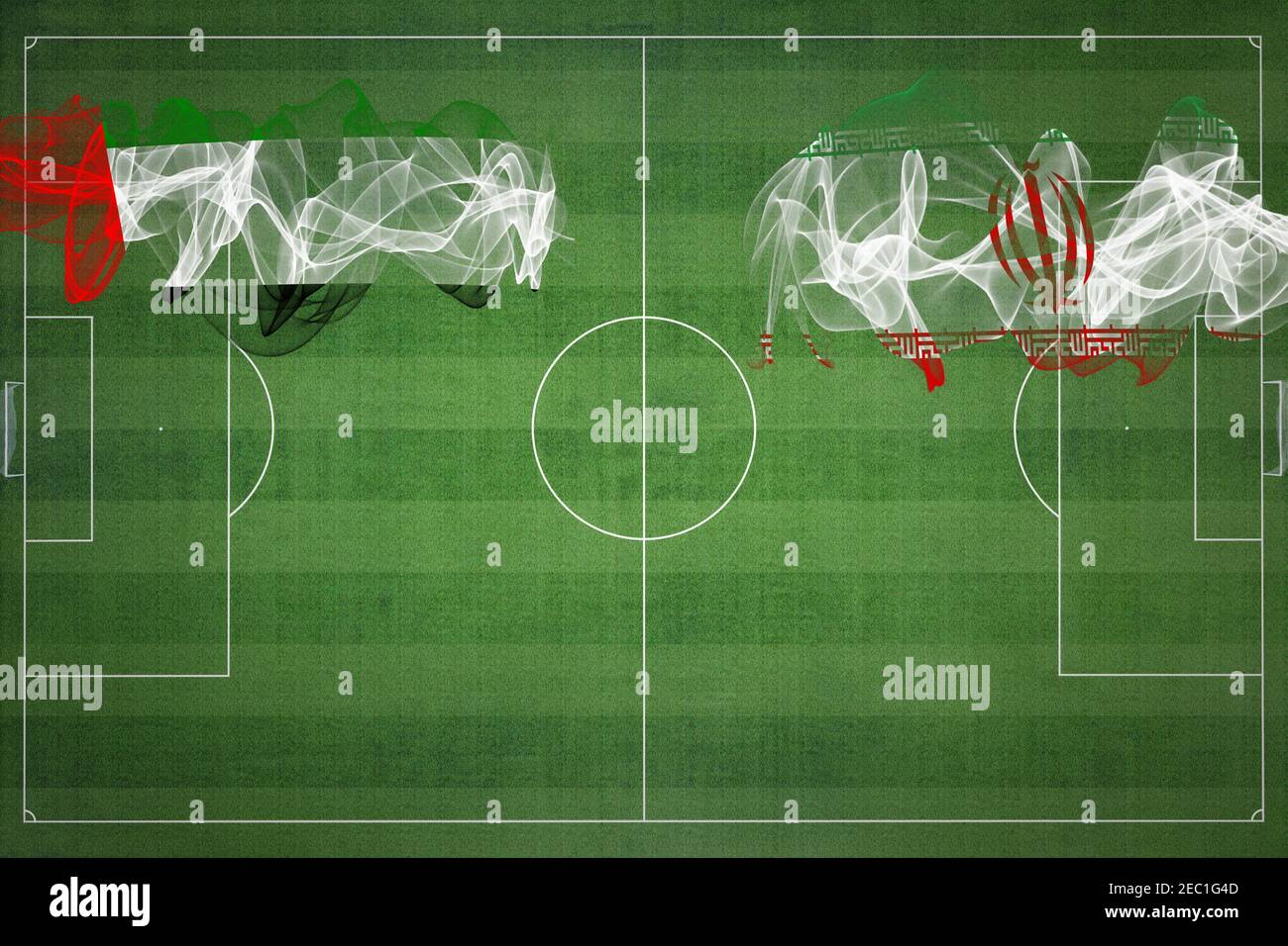 United Arab Emirates vs Iran Soccer Match, national colors, national ...