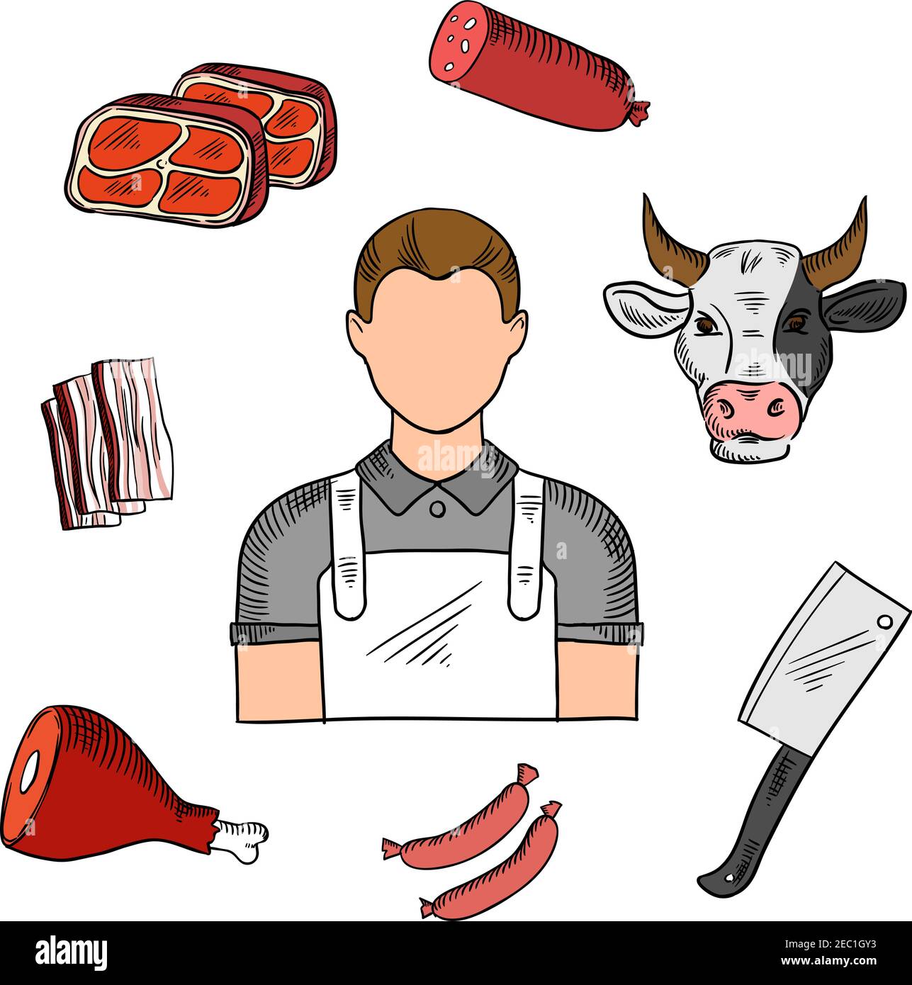 Stick ham Stock Vector Images - Alamy