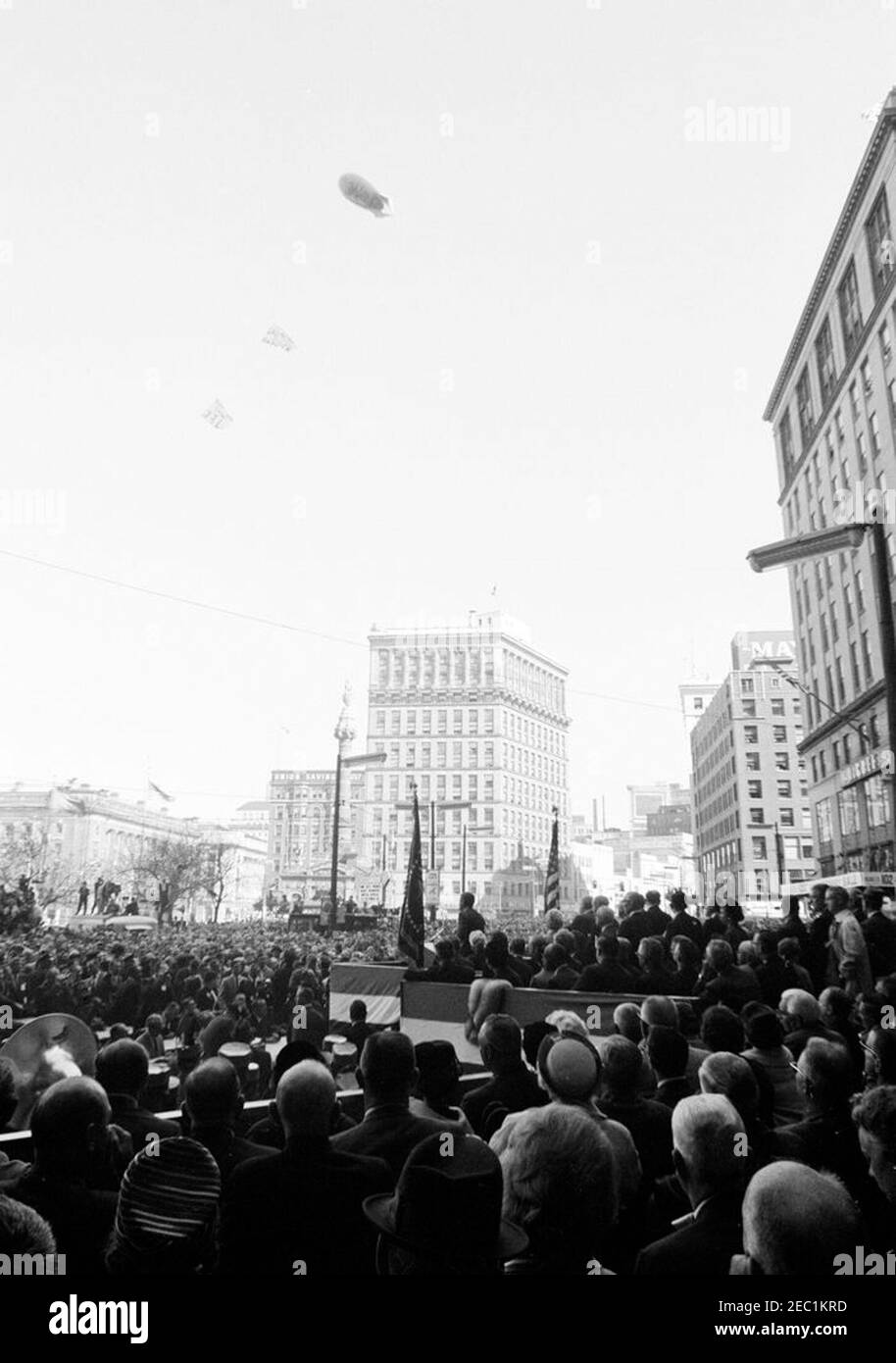 Congressional campaign trip: Cleveland, Ohio, arrival, rally, motorcade ...