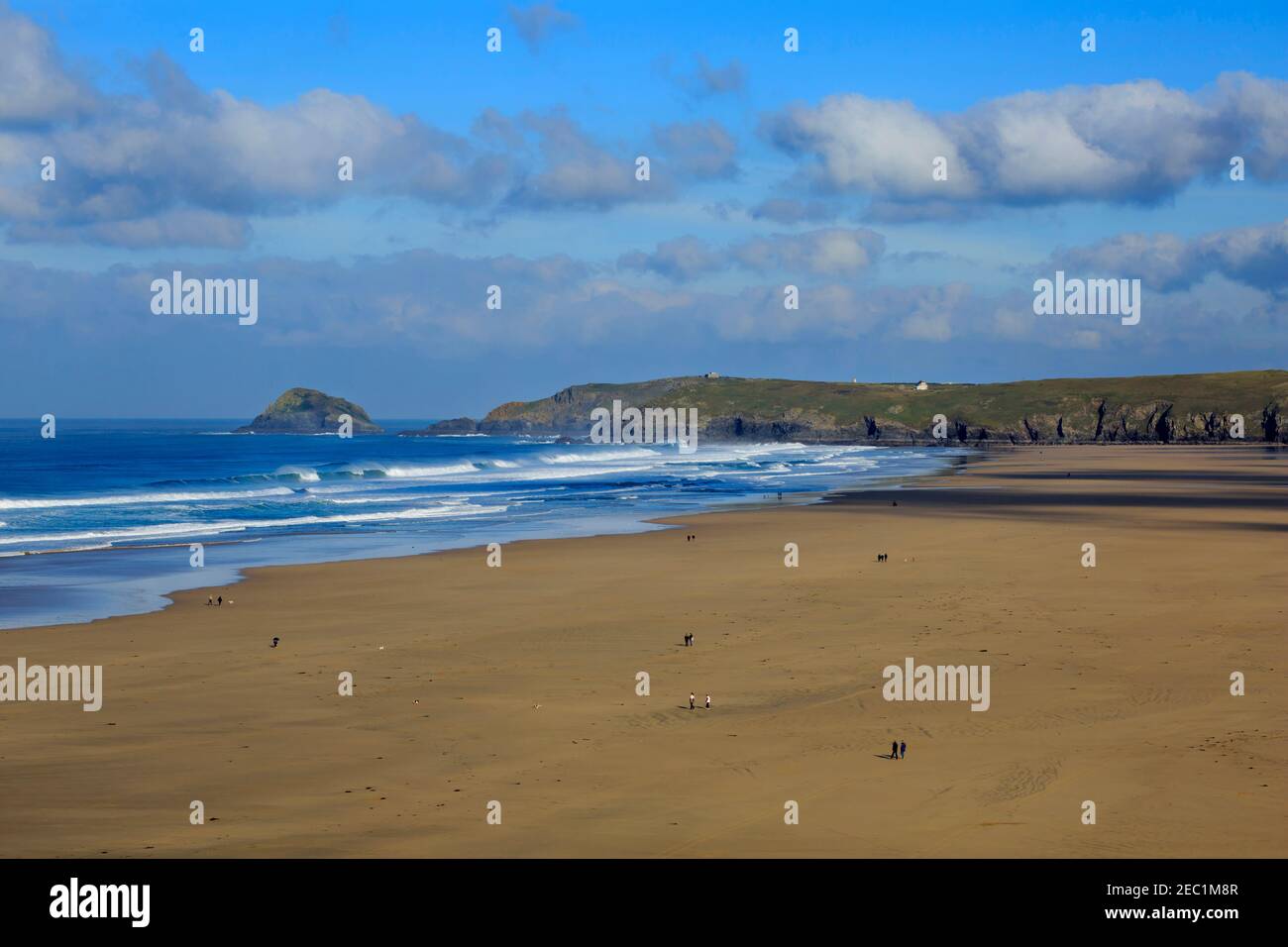 Ligger Point and Perran Beach, Perranporth, Cornwall. Perran Beach ...