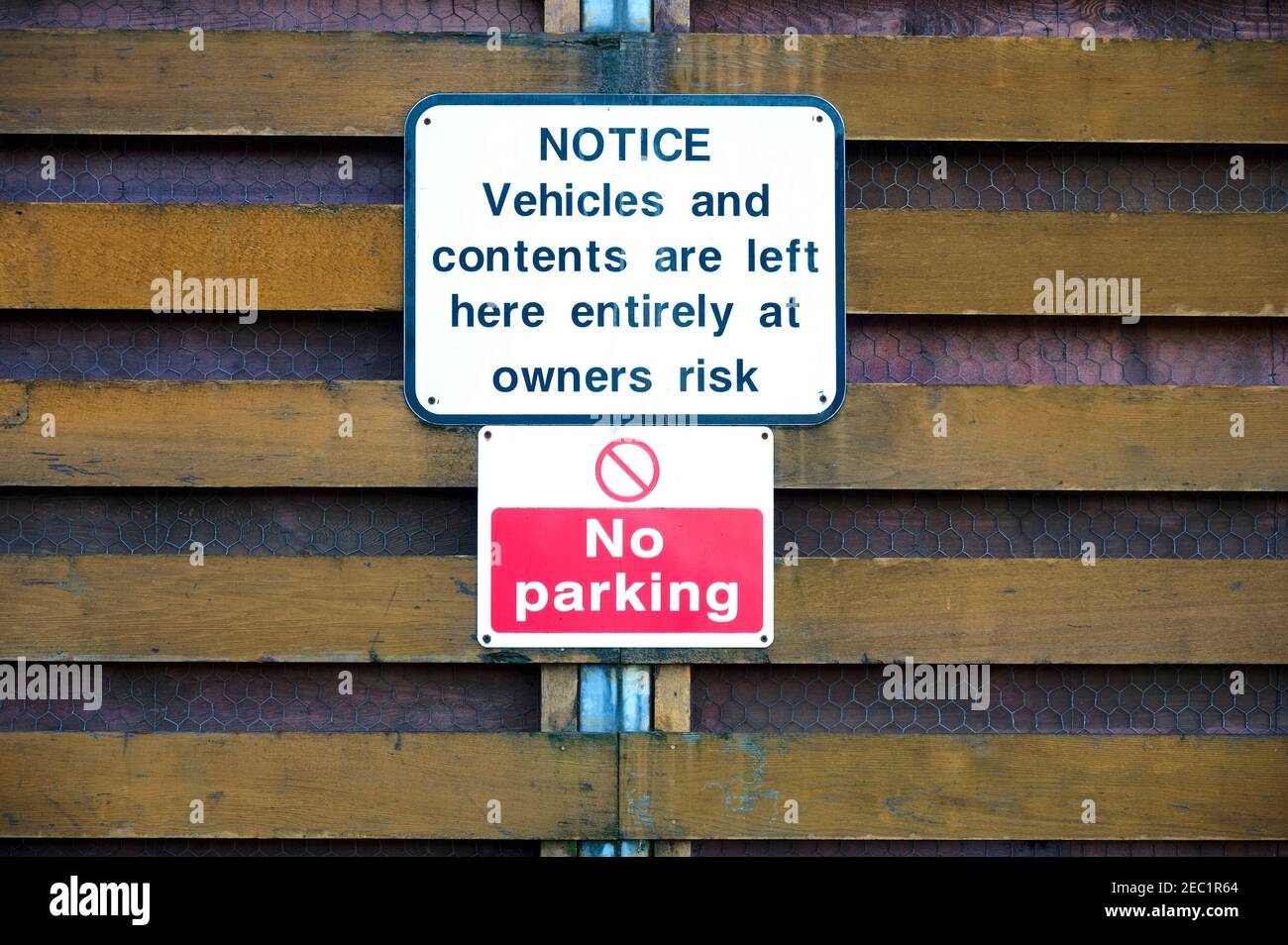 Car park users do so at own risk sign Stock Photo - Alamy Car park users do so at own risk sign Stock Photo - Alamy