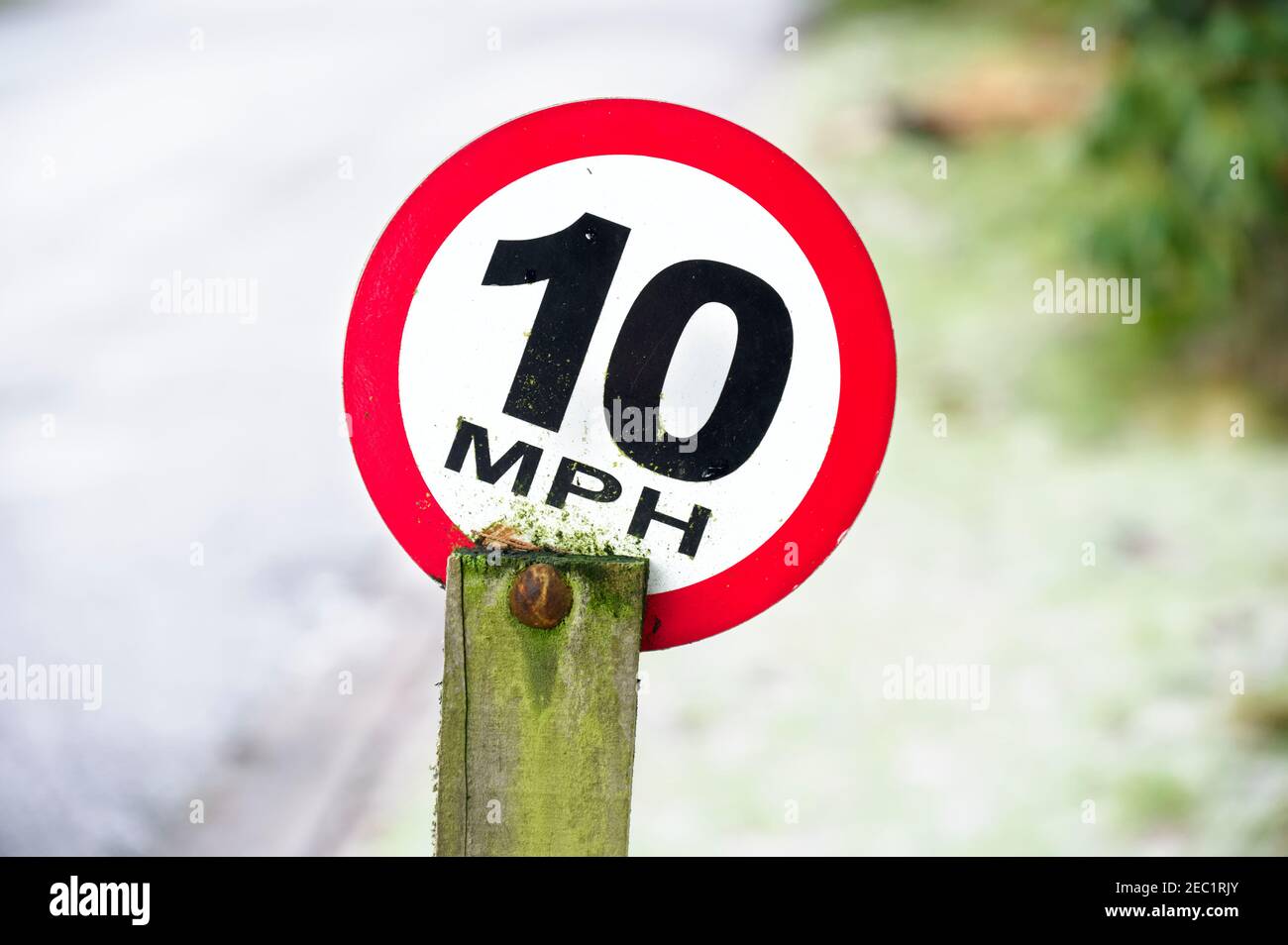 Ten mph construction building site speed safety sign England Stock ...