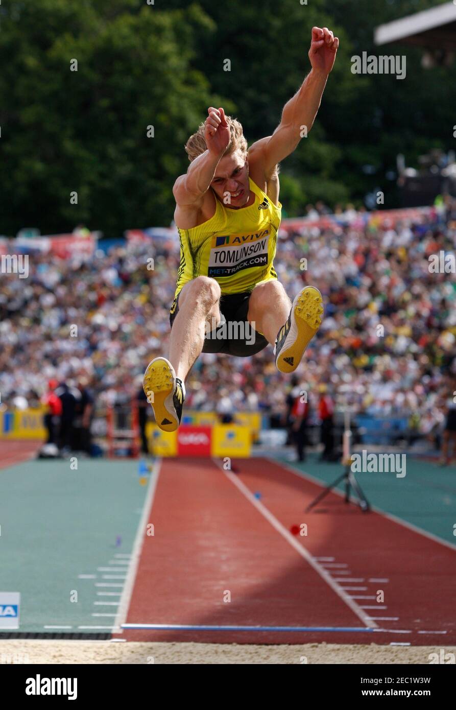 Great britains chris tomlinson during the mens long jump hi-res stock ...