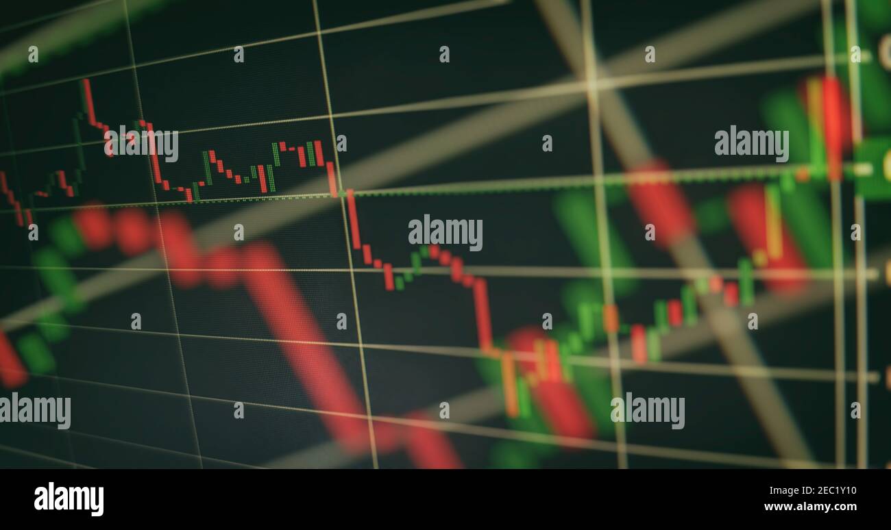 Economic graph with diagrams on the stock market, for business and ...
