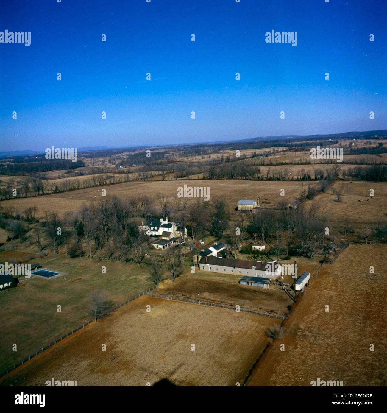 Glen Ora, Middleburg, Virginia (views). Aerial view of Glen Ora ...