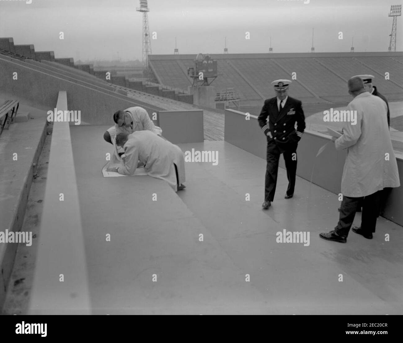 Installation of a Presidential box at Municipal Stadium, Philadelphia ...