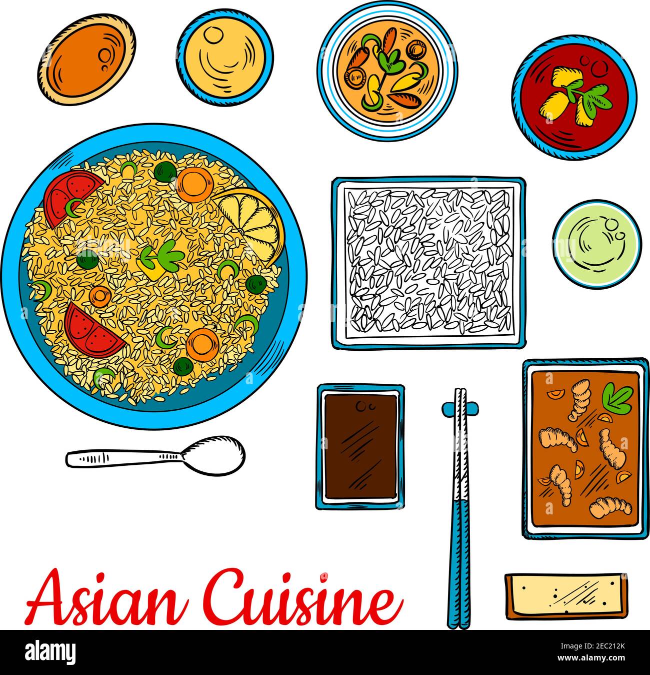 Stir fry vegetables on Stock Vector Images - Alamy