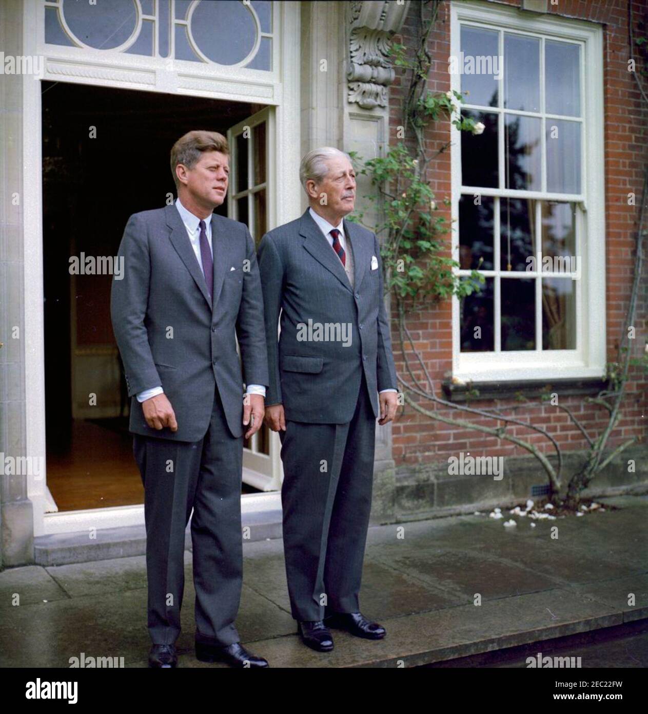 Trip to Europe: England, Chelwood Gate: President Kennedy at Birch Grove House with Prime ...