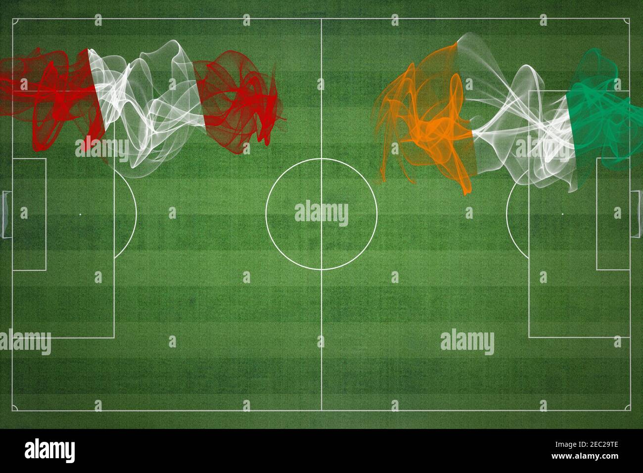 Peru vs Ivory Coast Soccer Match, national colors, national flags ...