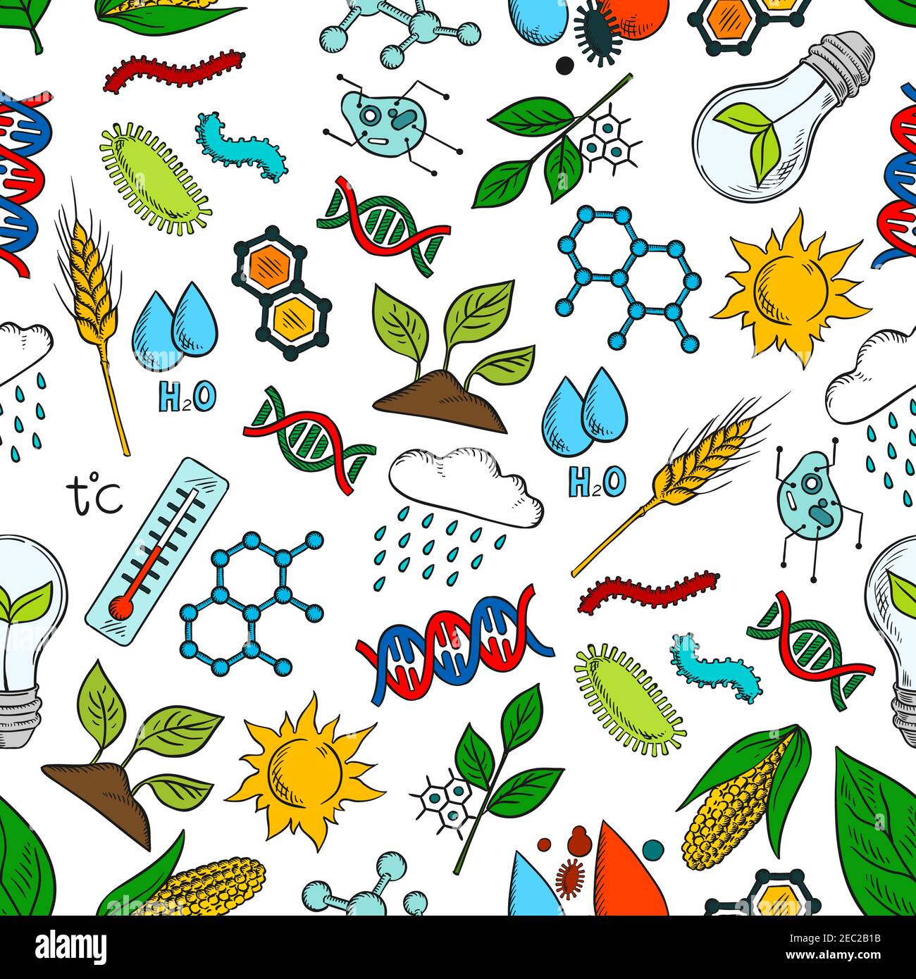 Seamless genetic engineering and agricultural crops pattern with green ...