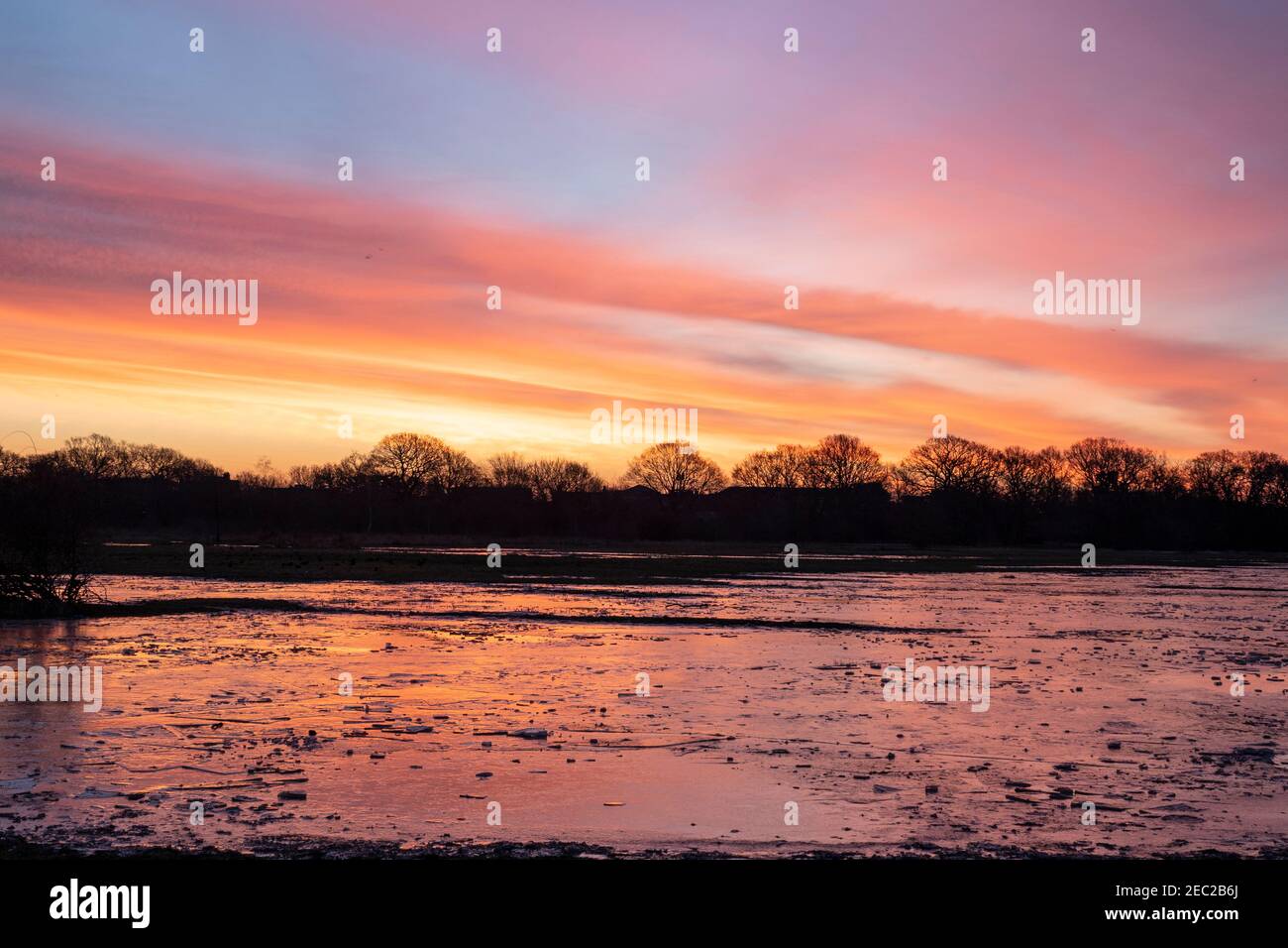 Sunrise landscape horizontal background Stock Photo - Alamy