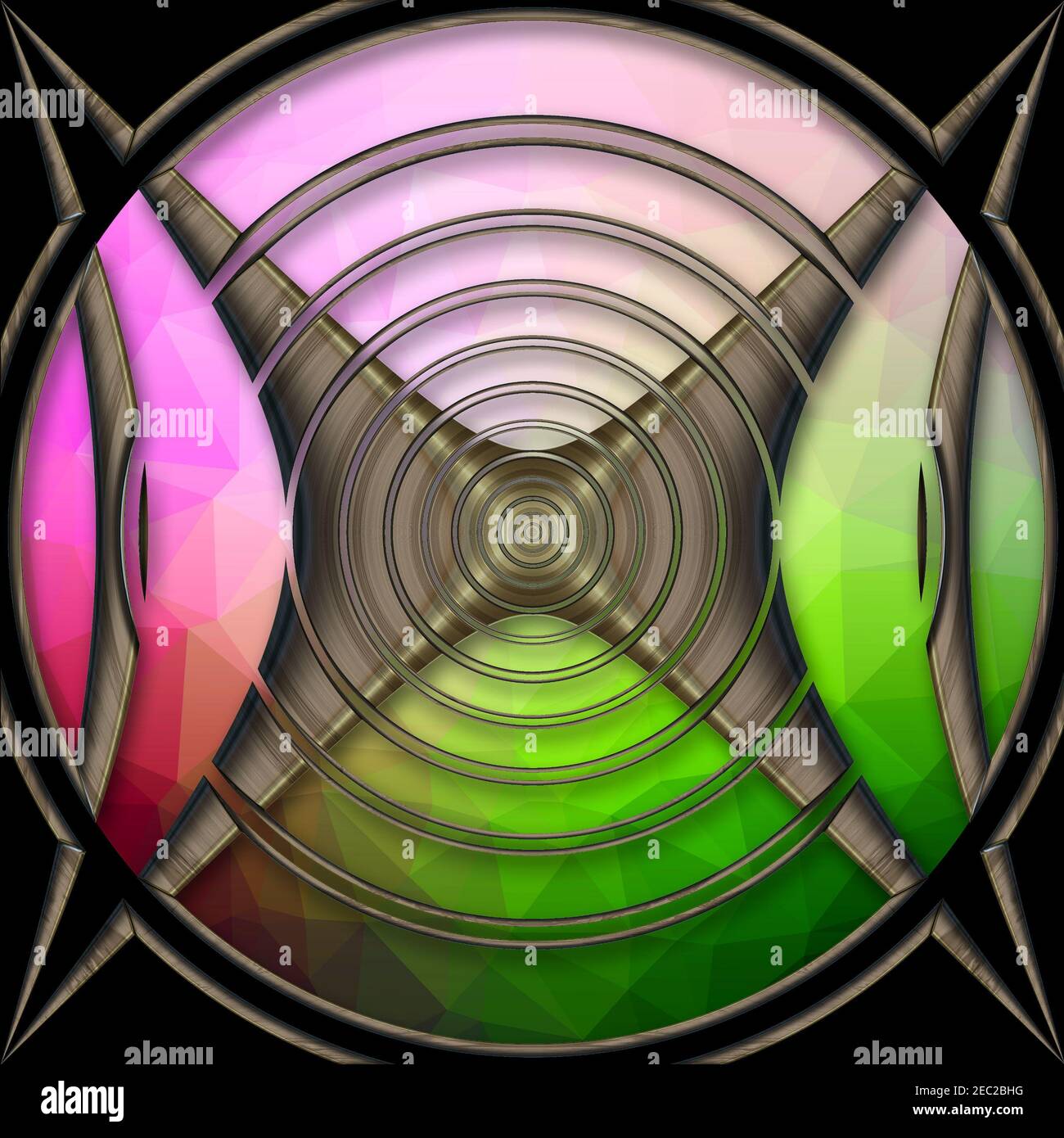 3D rendering combo creative graphics artwork with plastic and metallic ...