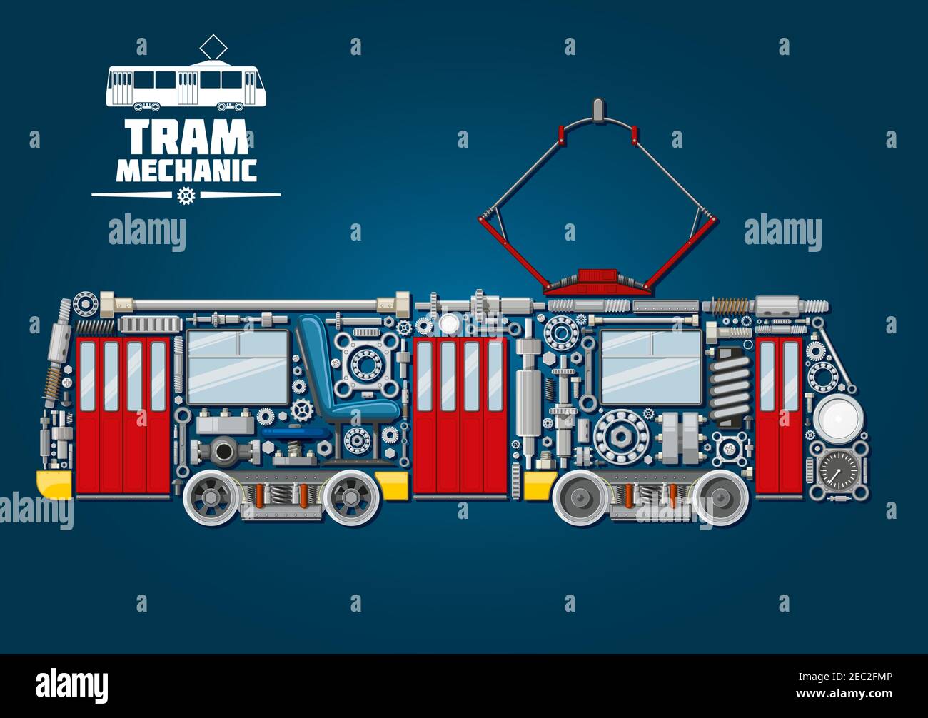 Electric train pantograph Stock Vector Images - Alamy