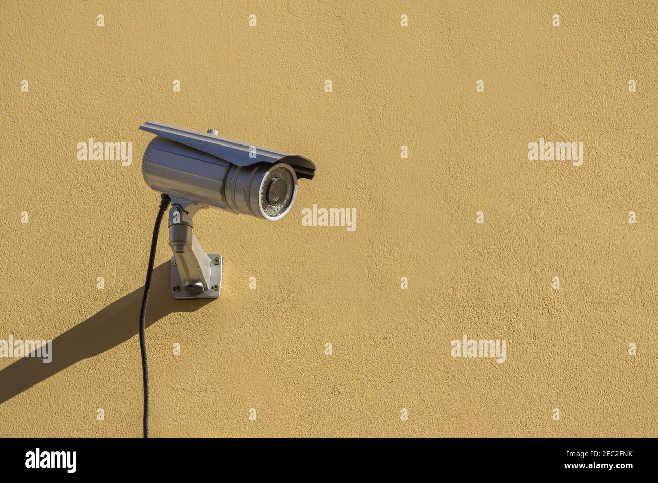 Modern CCTV camera installed on building wall. Concept of surveillance ...