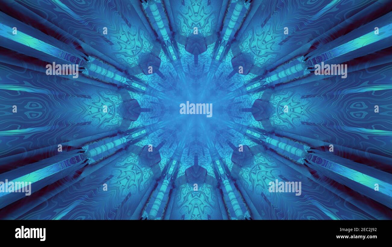 Abstract blue neon light tunnel hi-res stock photography and images - Alamy