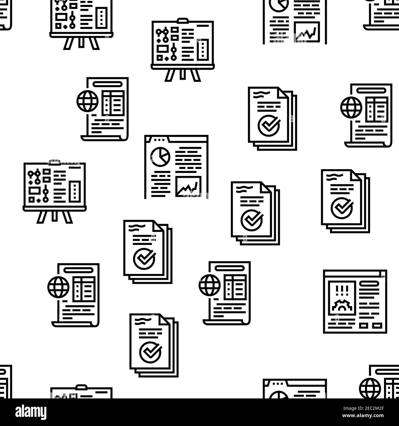 Reports Documentation Vector Seamless Pattern Stock Vector Image & Art - Alamy