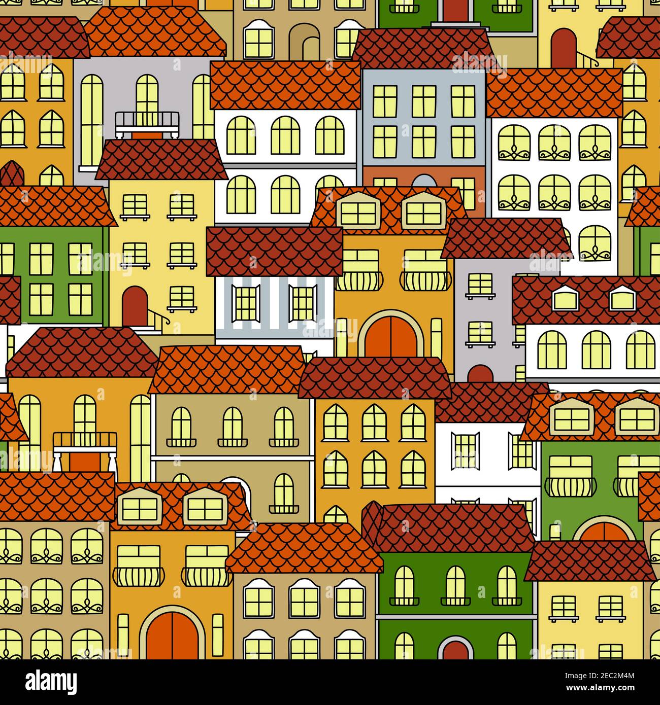 Colorful old houses background for architecture and travel themes ...