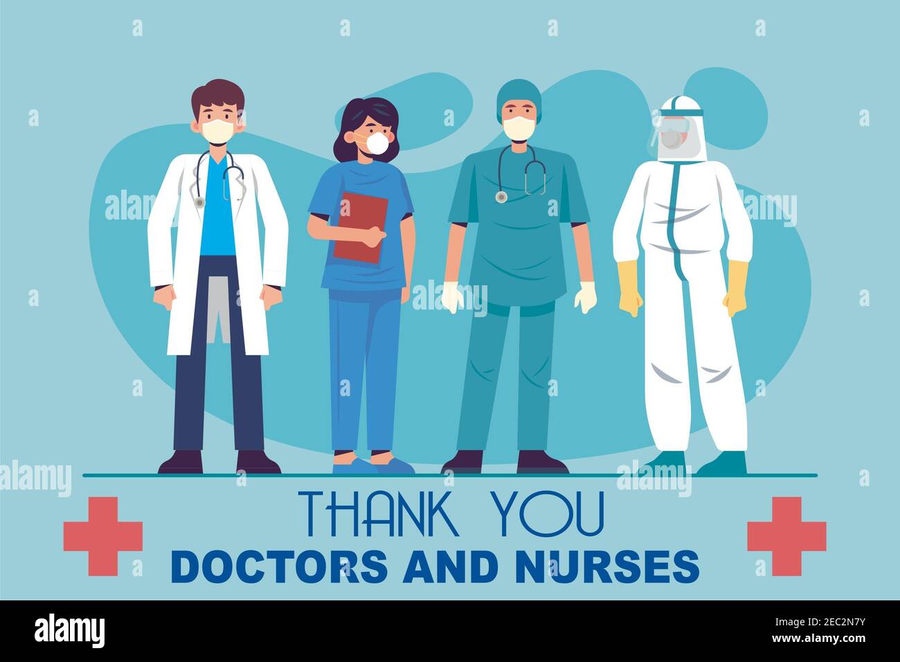 Poster saying thank you to the doctors and nurses who work during the ...