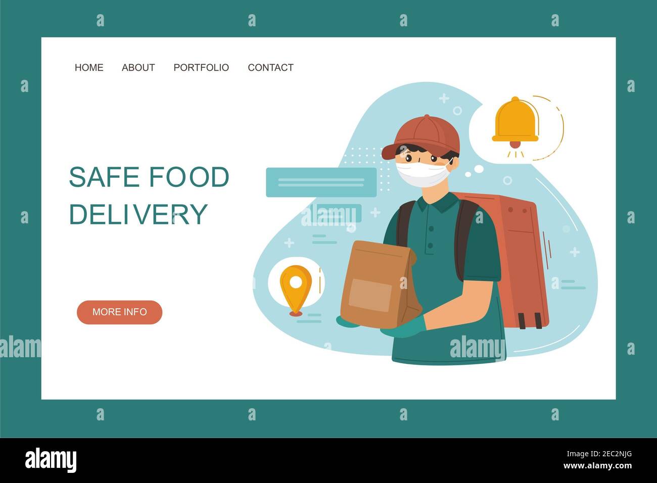 Safe food delivery service website design Stock Photo - Alamy