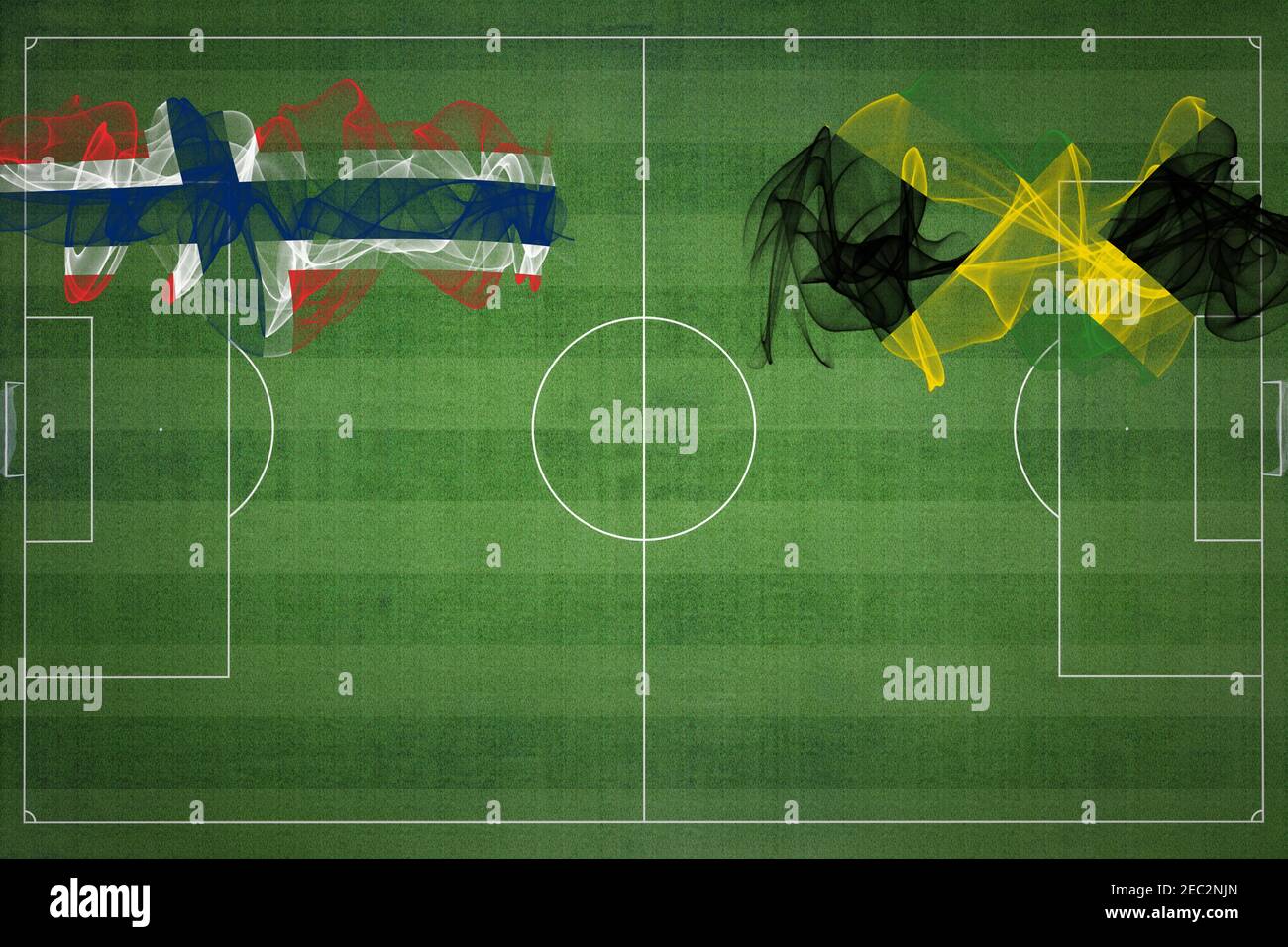 Norway vs Jamaica Soccer Match, national colors, national flags, soccer ...