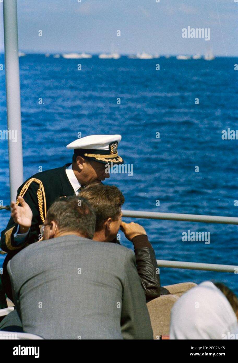 President Kennedy watches the 4th Americau0027s Cup Race. President ...