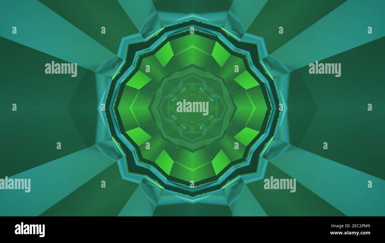 Symmetrical green ornament background 3D illustration Stock Photo - Alamy
