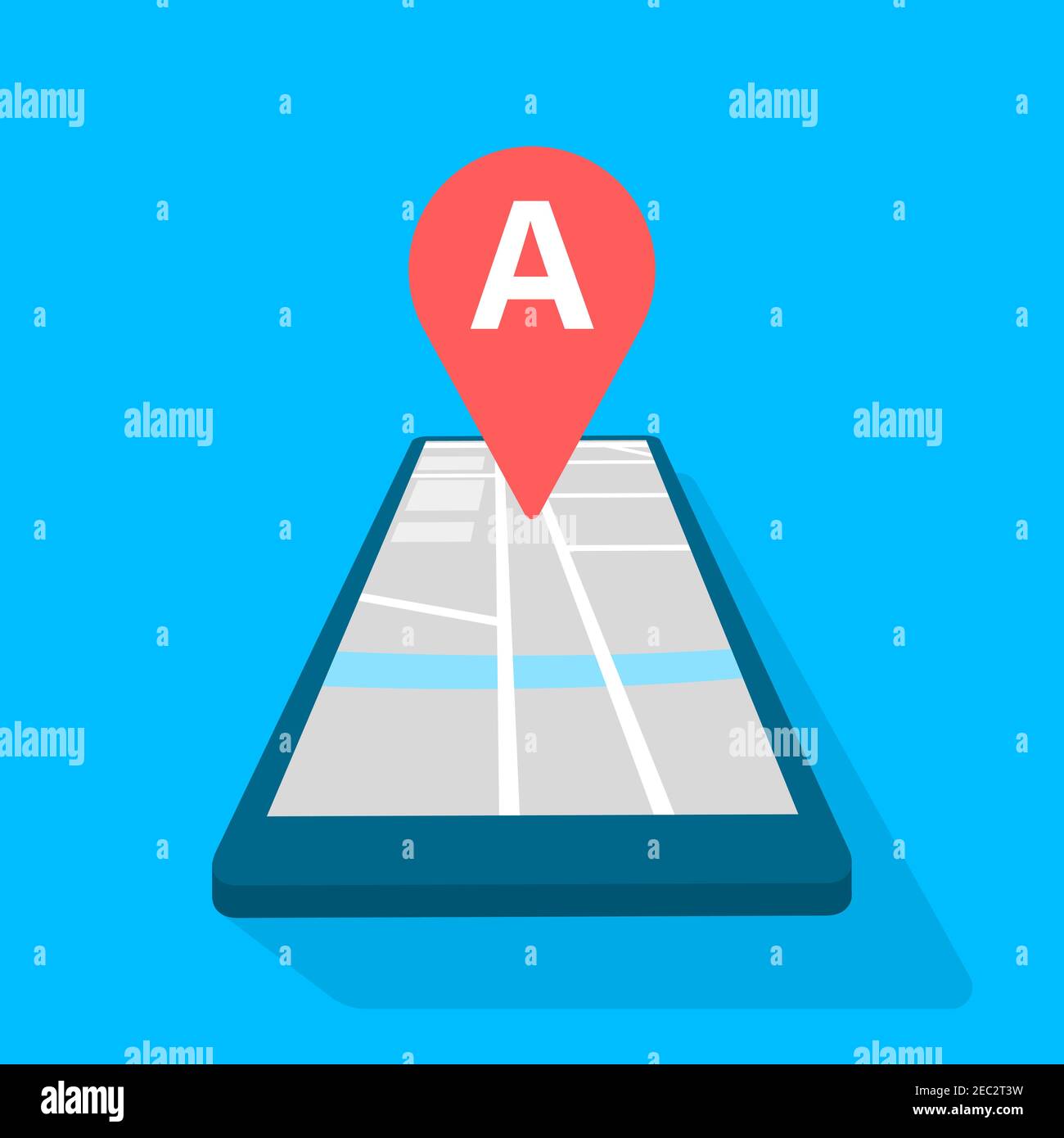 Smartphone screen map with point bus stop Stock Vector Image & Art - Alamy