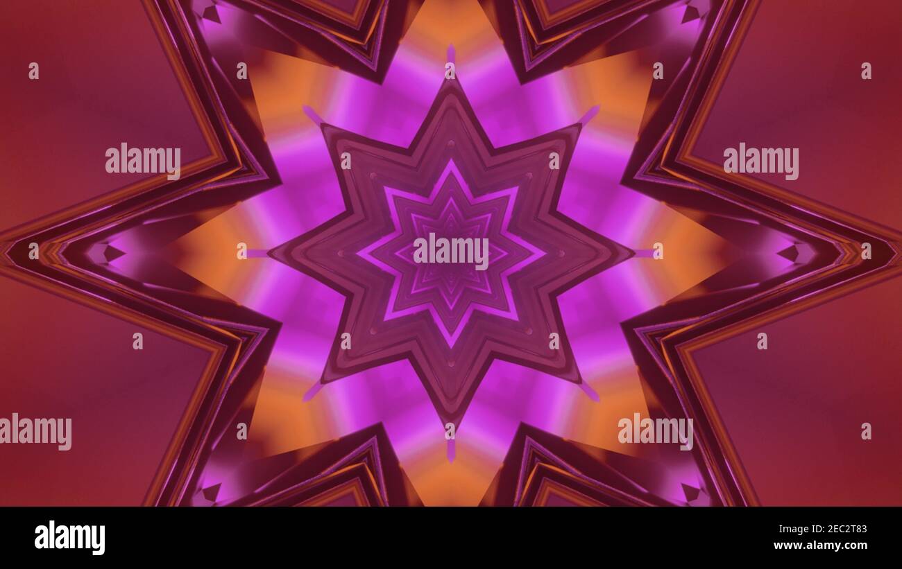 Illuminated colorful star pattern 3D illustration Stock Photo - Alamy