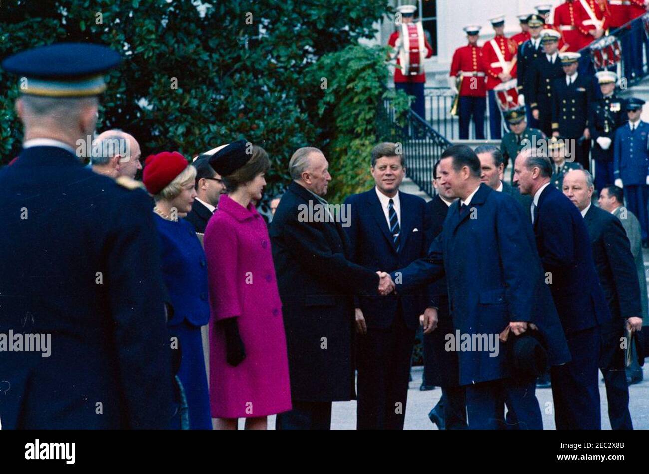 Arrival ceremonies for Konrad Adenauer, Chancellor of West Germany, 10 ...
