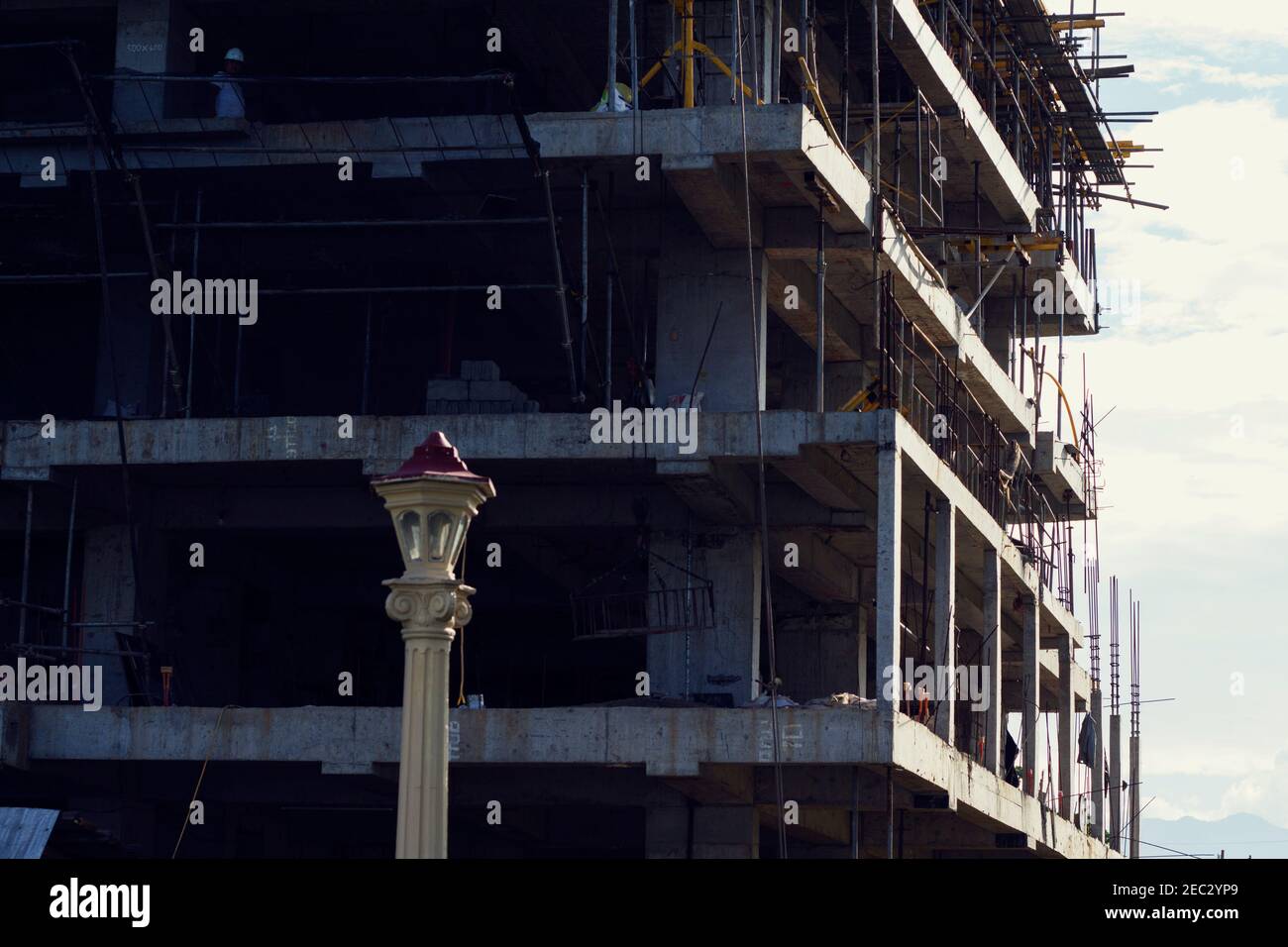 05 Aug 2017, Dumaguete, Philippines: Construction site of a tall ...