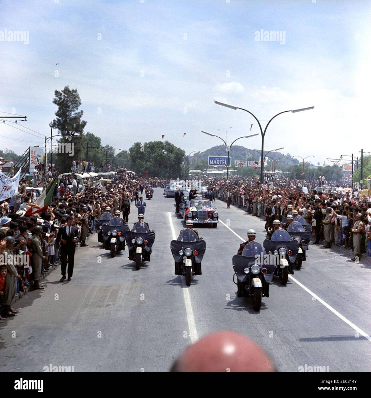 Trip to Mexico: Motorcade with President Kennedy, First Lady Jacqueline ...