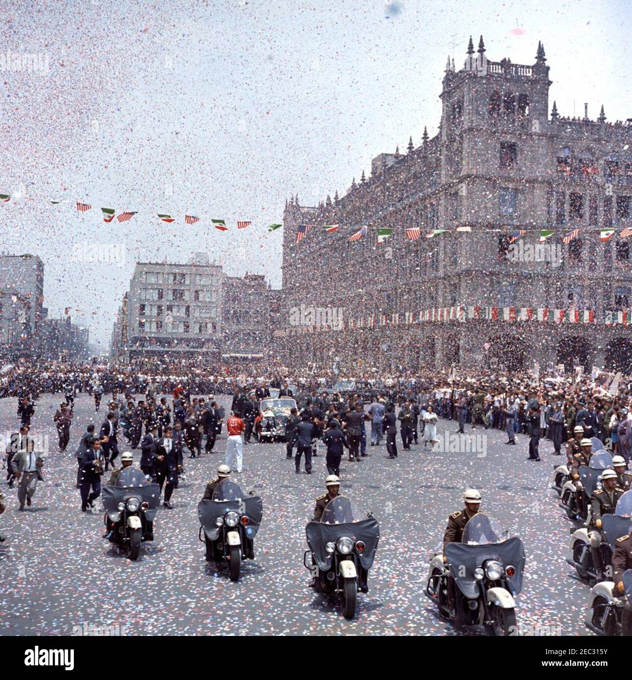 Trip to Mexico: Motorcade with President Kennedy, First Lady Jacqueline ...