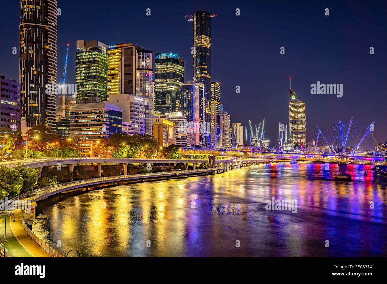 Brisbane southbank city brisbane river southbank night southbank night ...