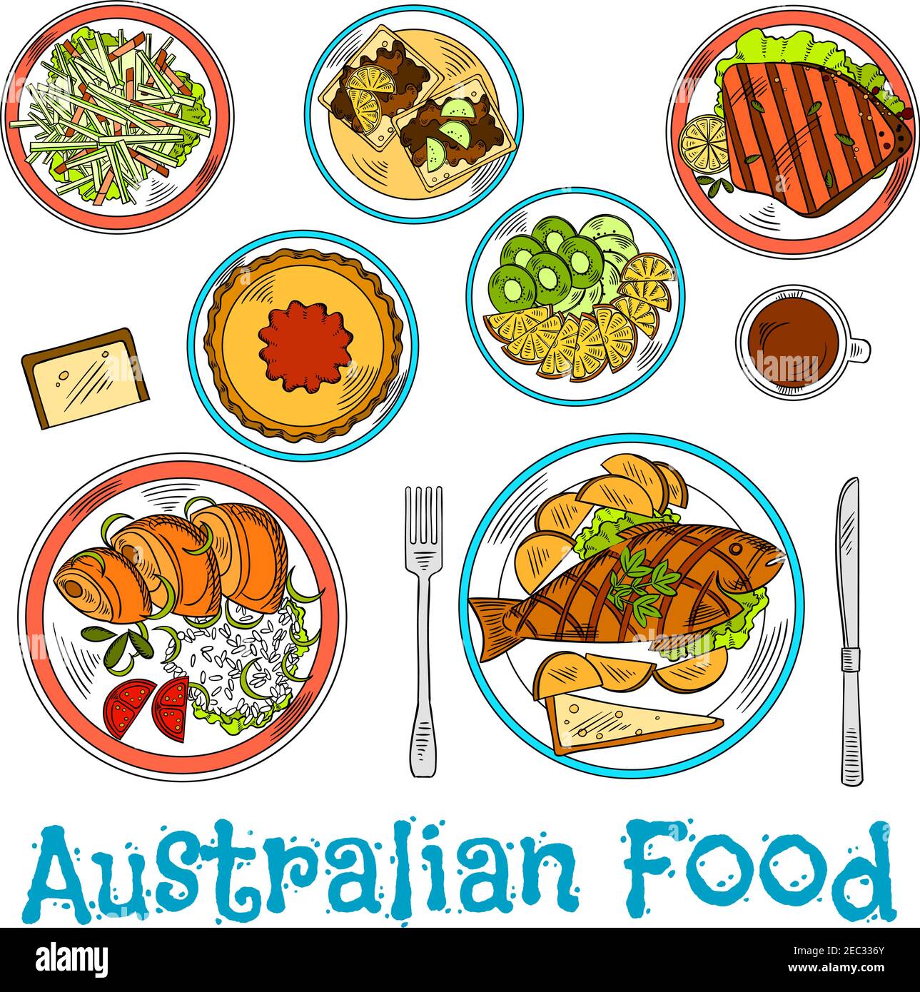 Australian fresh seafood Stock Vector Images - Alamy