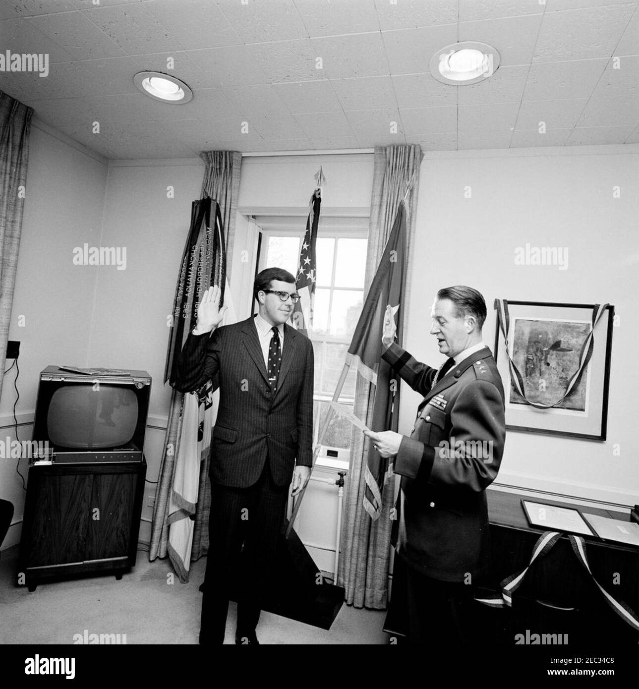 Commissioning ceremony in the office of General Clifton, Military Aide ...