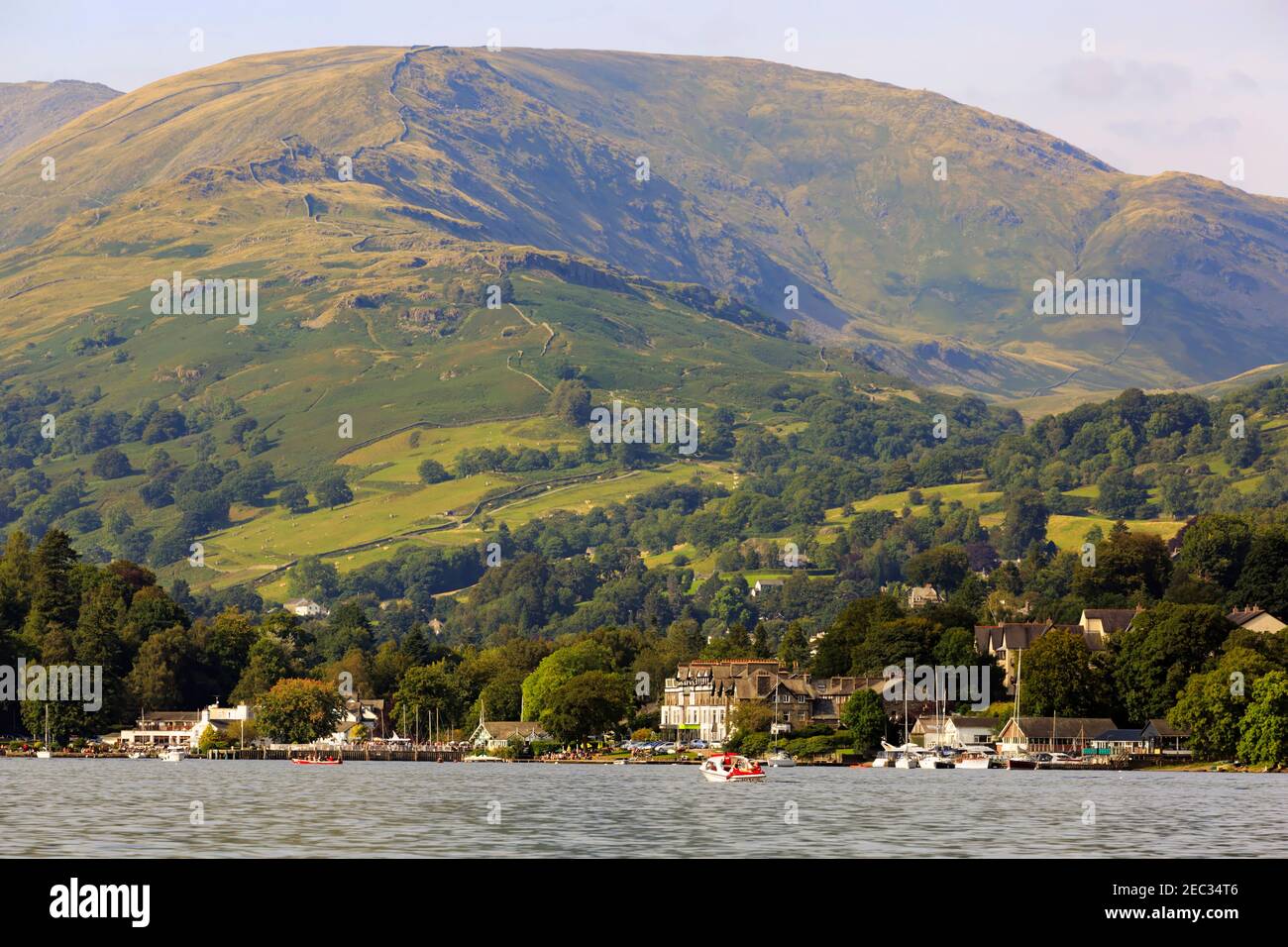 Waterhead from Lake Windermere with Wansfell behind, Lake District ...