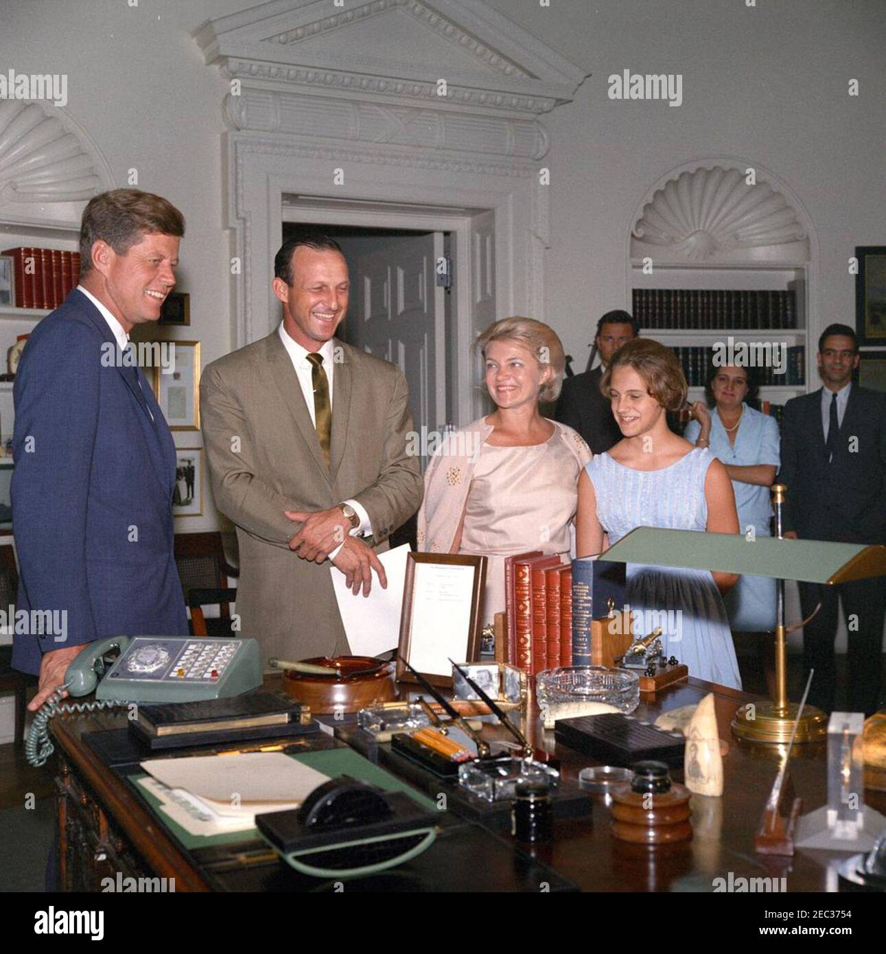 Visit of Stan Musial, Major League Baseball (MLB) player for the St ...