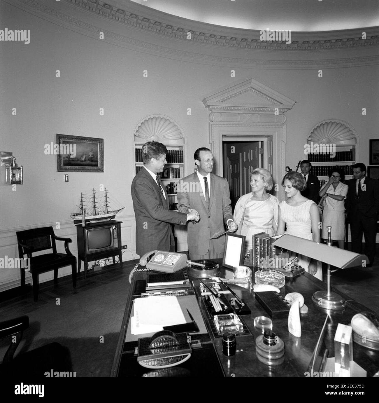 Visit of Stan Musial, Major League Baseball (MLB) player for the St ...