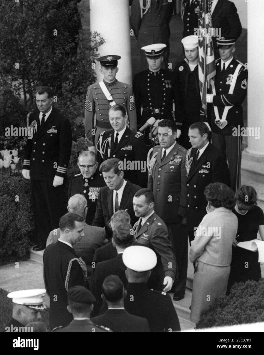President Kennedy greets recipients of the Congressional Medal of Honor ...
