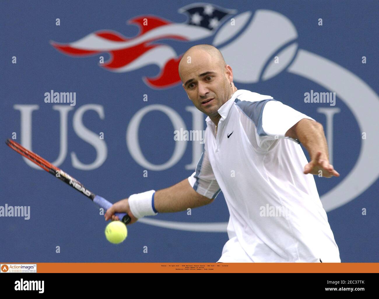 2002 us open agassi hi-res stock photography and images - Alamy