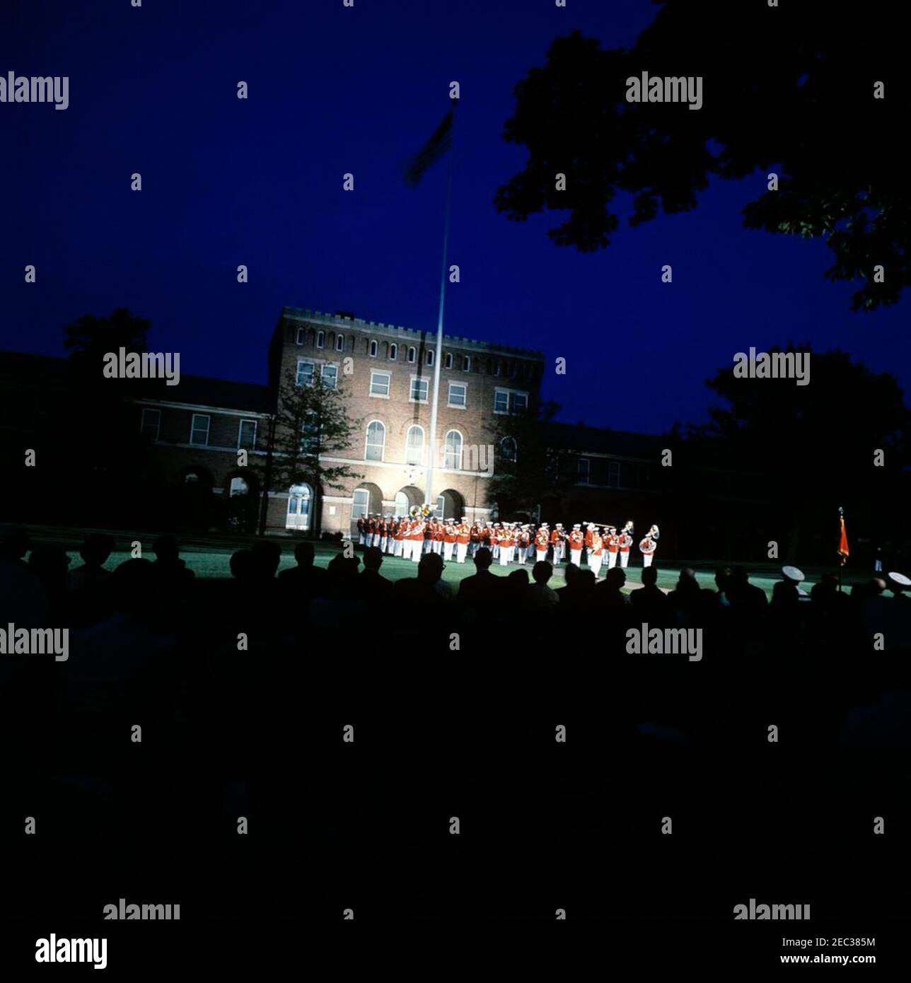 President Kennedy views the Marine Corpsu0027 Evening Parade, at the ...