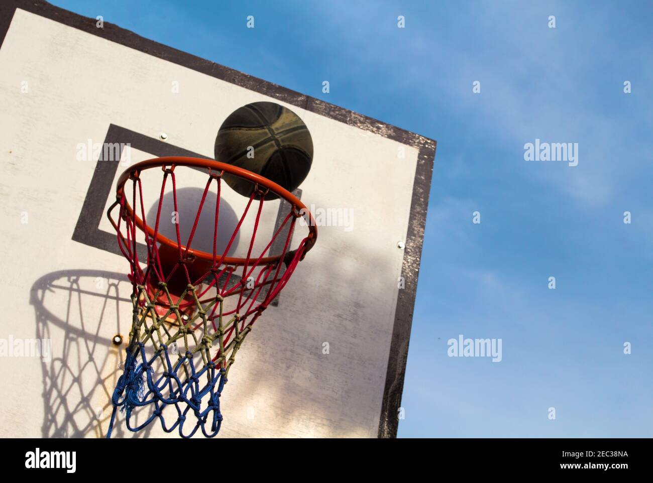 Elements of basketball sport. Ball and basket. Summer outdoor sport ...