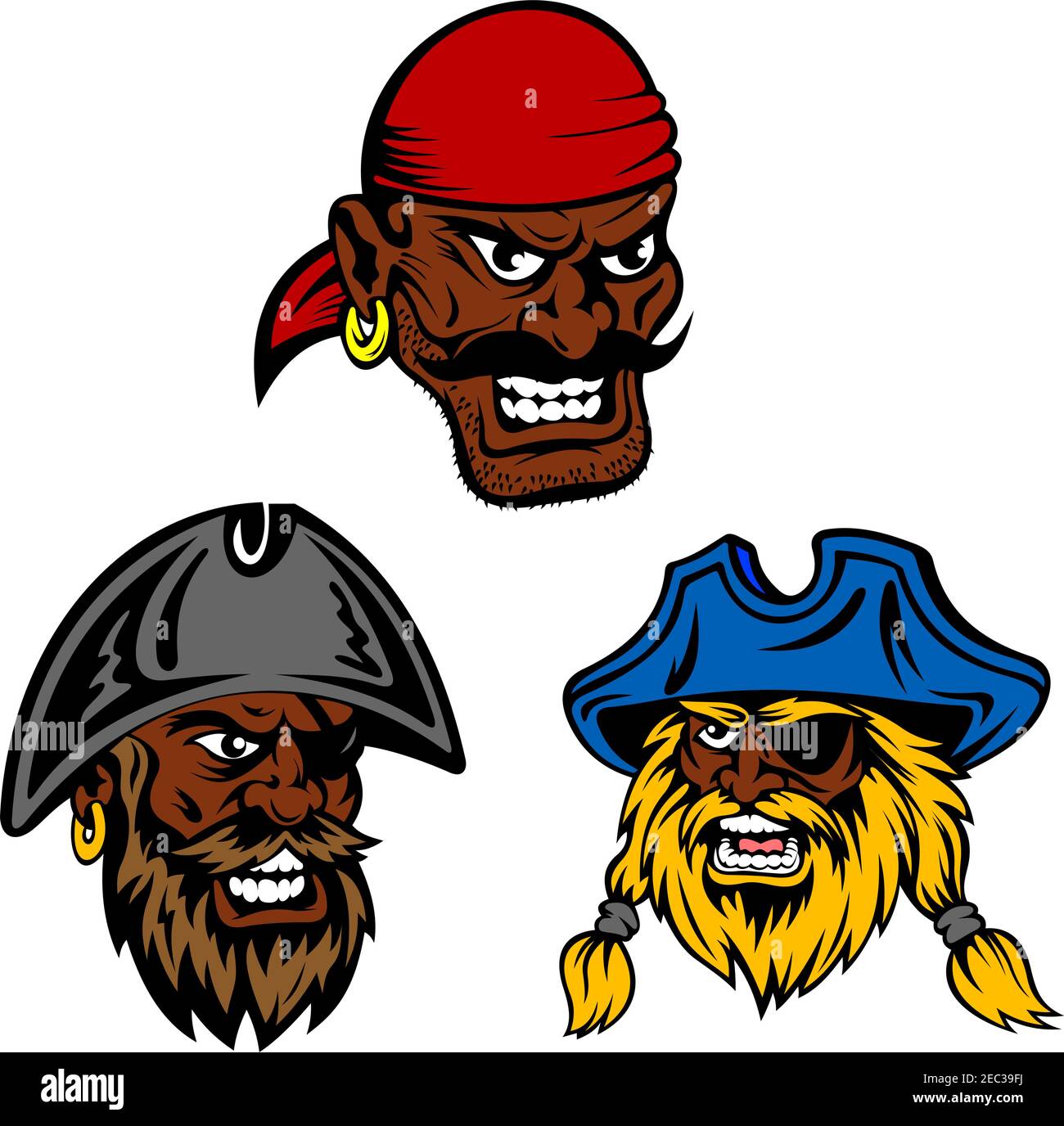 Dangerous pirates crew characters. Dark skinned pirate captain and ...
