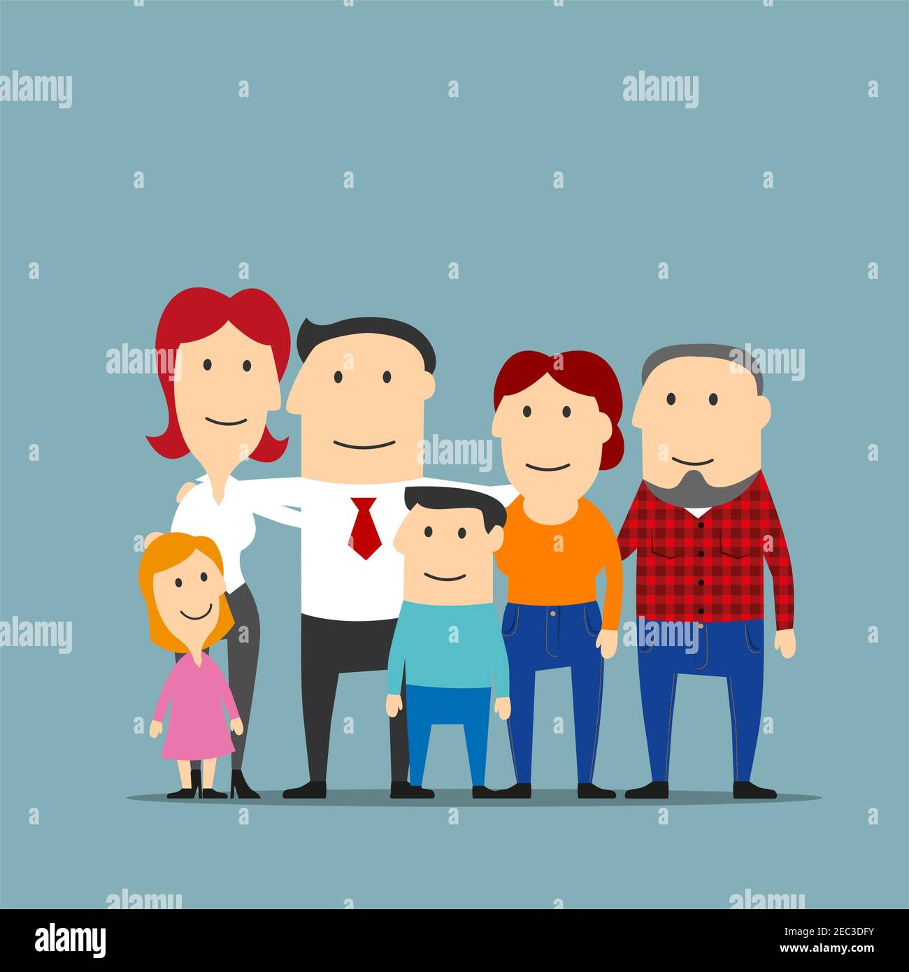 Extended Family Cartoon